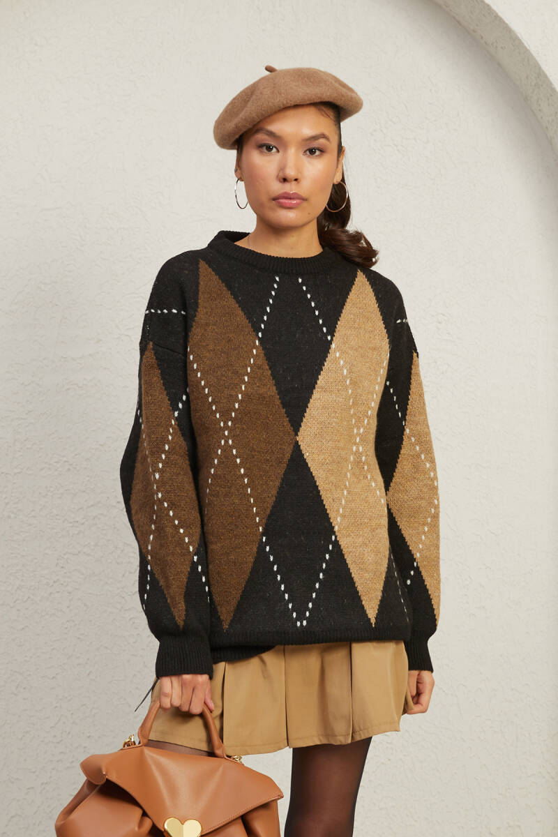 BAKLAVA DESENLİ TRİKO KAZAK Clothing Palette